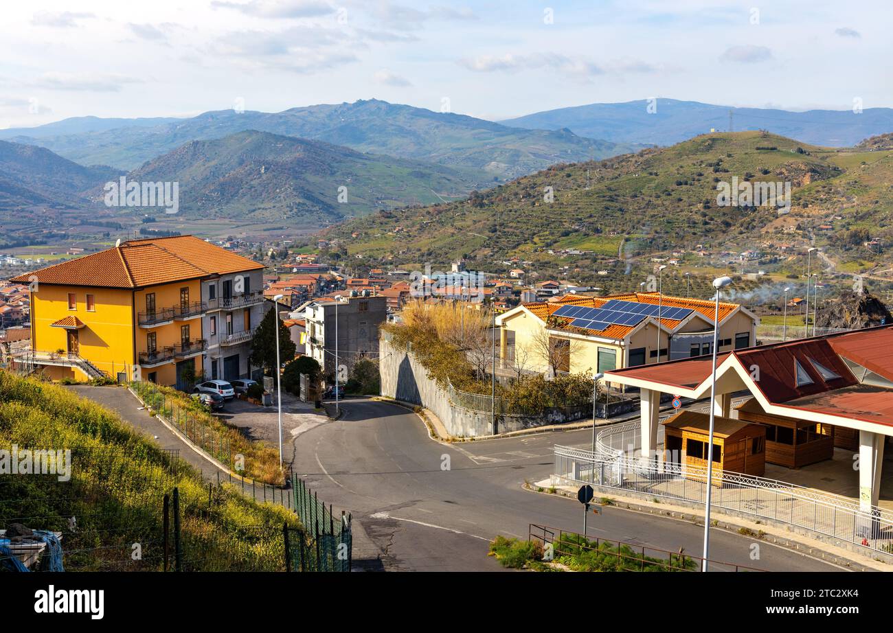 Bronte, Sicily, Italy - February 17, 2023: Panoramic view of Bronte ...