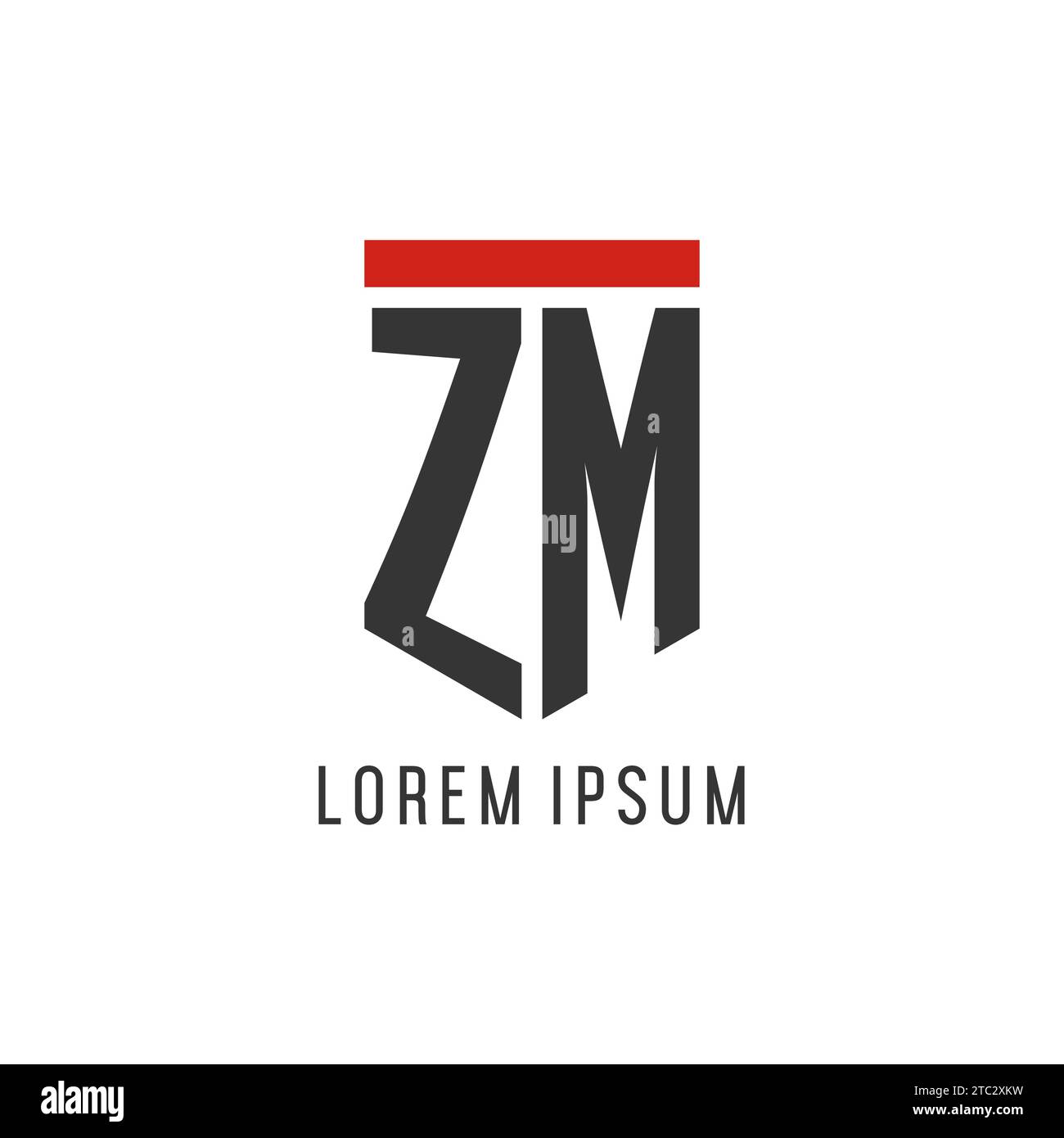 ZM initial esport logo with simple shield design style vector graphic Stock Vector Image & Art ...