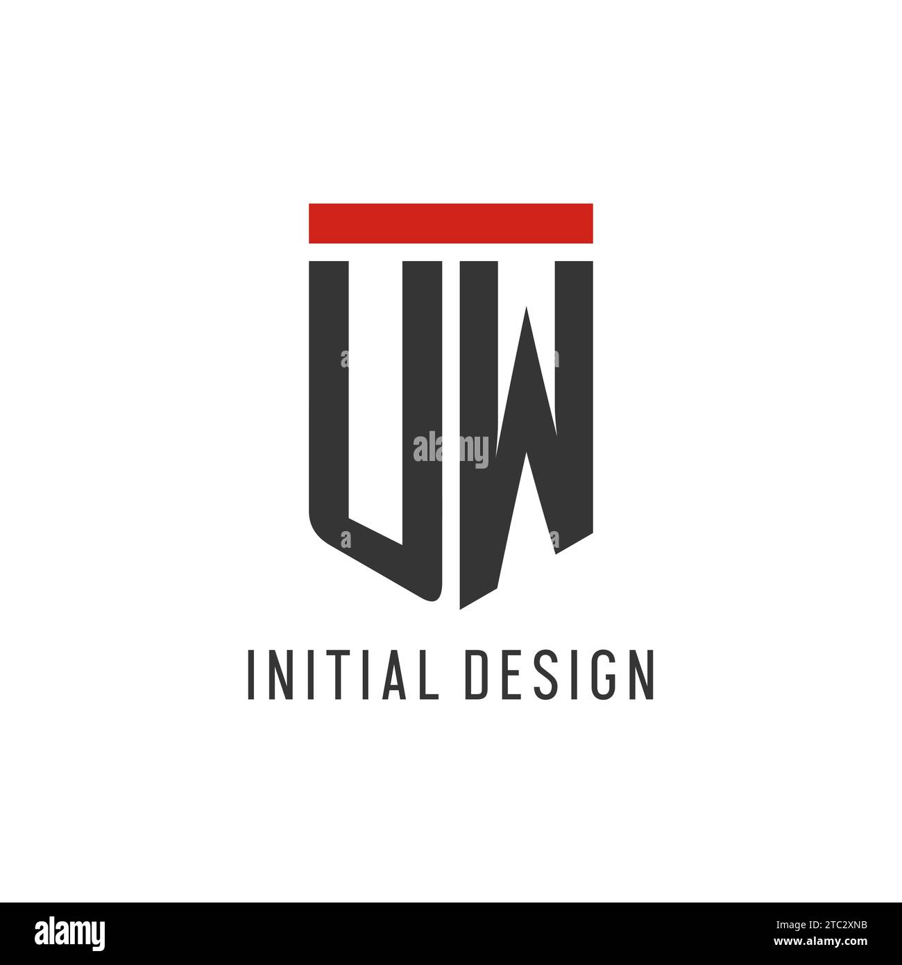UW initial esport logo with simple shield design style vector graphic ...