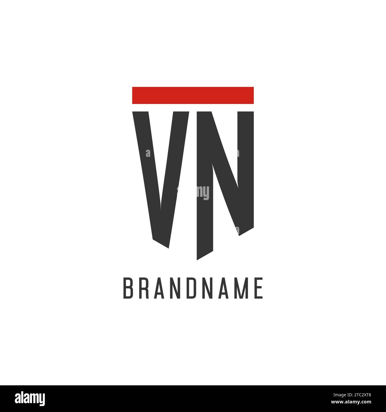 VN initial esport logo with simple shield design style vector graphic ...