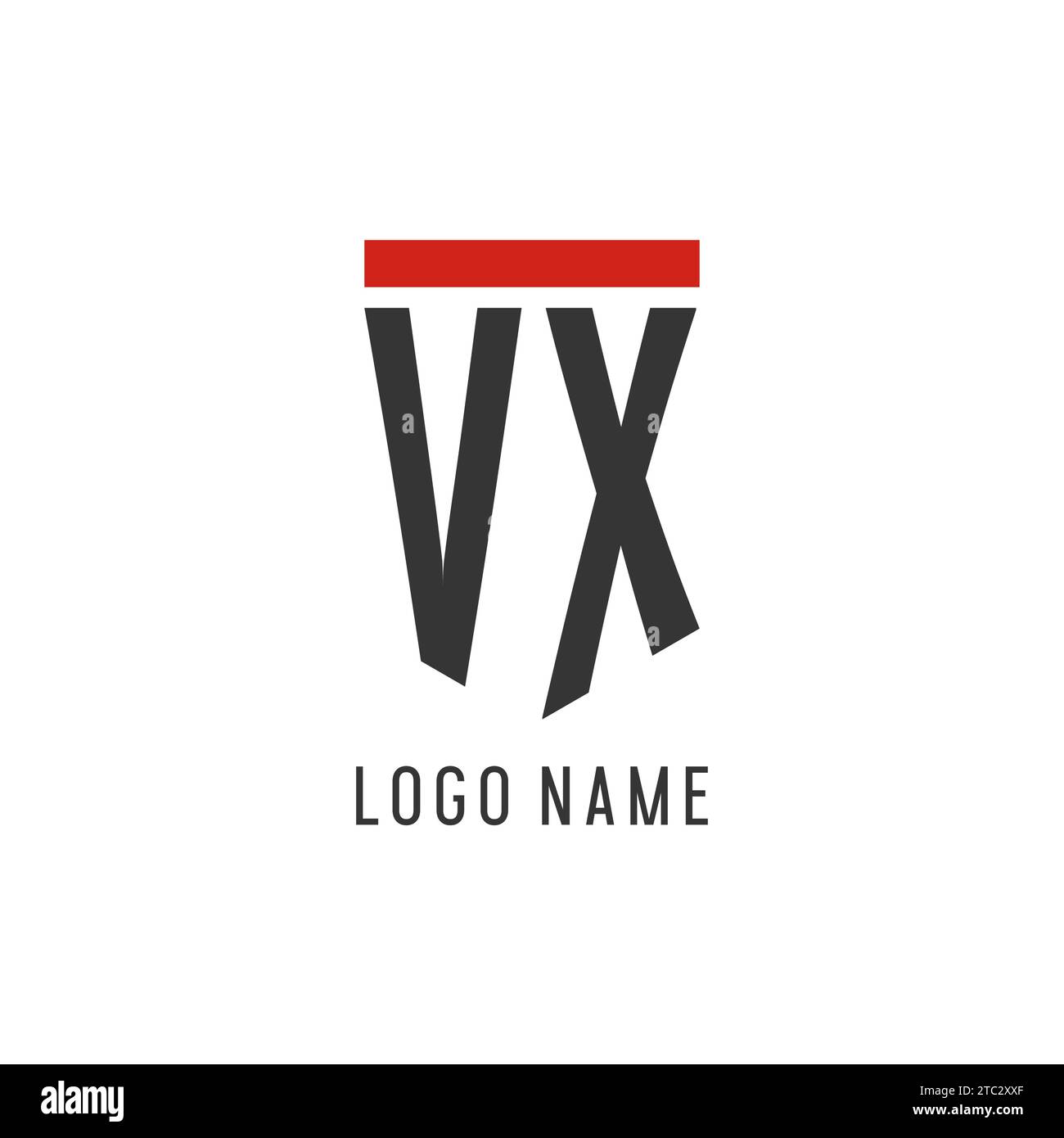 VX initial esport logo with simple shield design style vector graphic ...