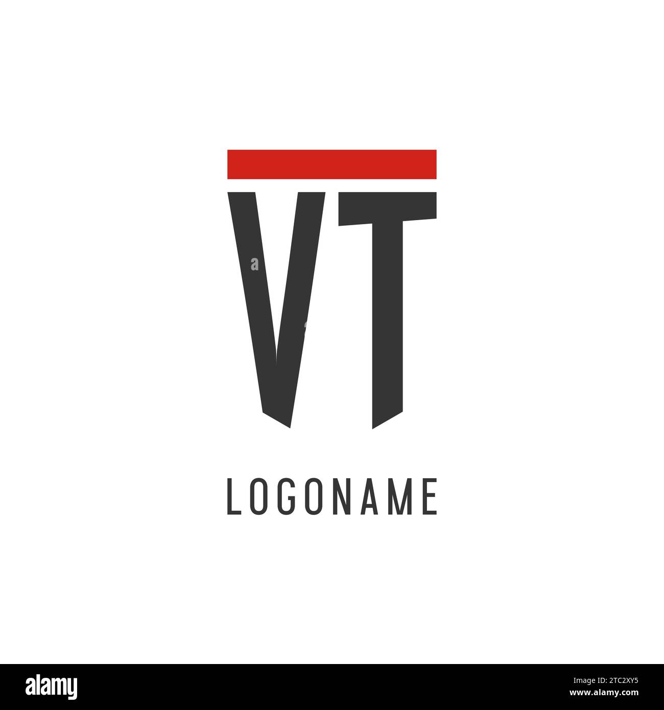 VT initial esport logo with simple shield design style vector graphic ...