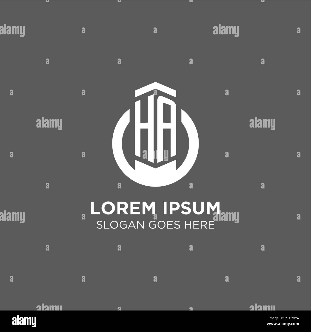 Initial HA circle round line logo, abstract company logo design ideas ...