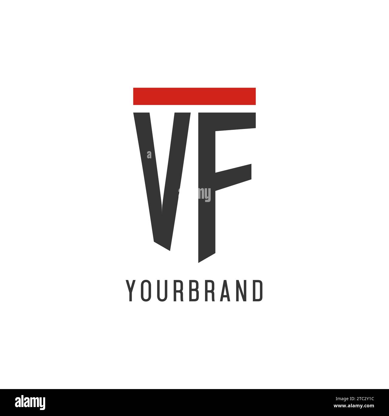 VF initial esport logo with simple shield design style vector graphic ...