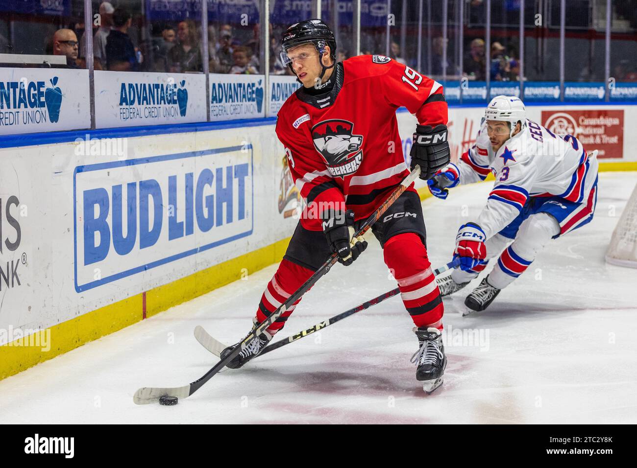 Rochester, New York, USA. 8th Dec, 2023. Charlotte Checkers forward ...