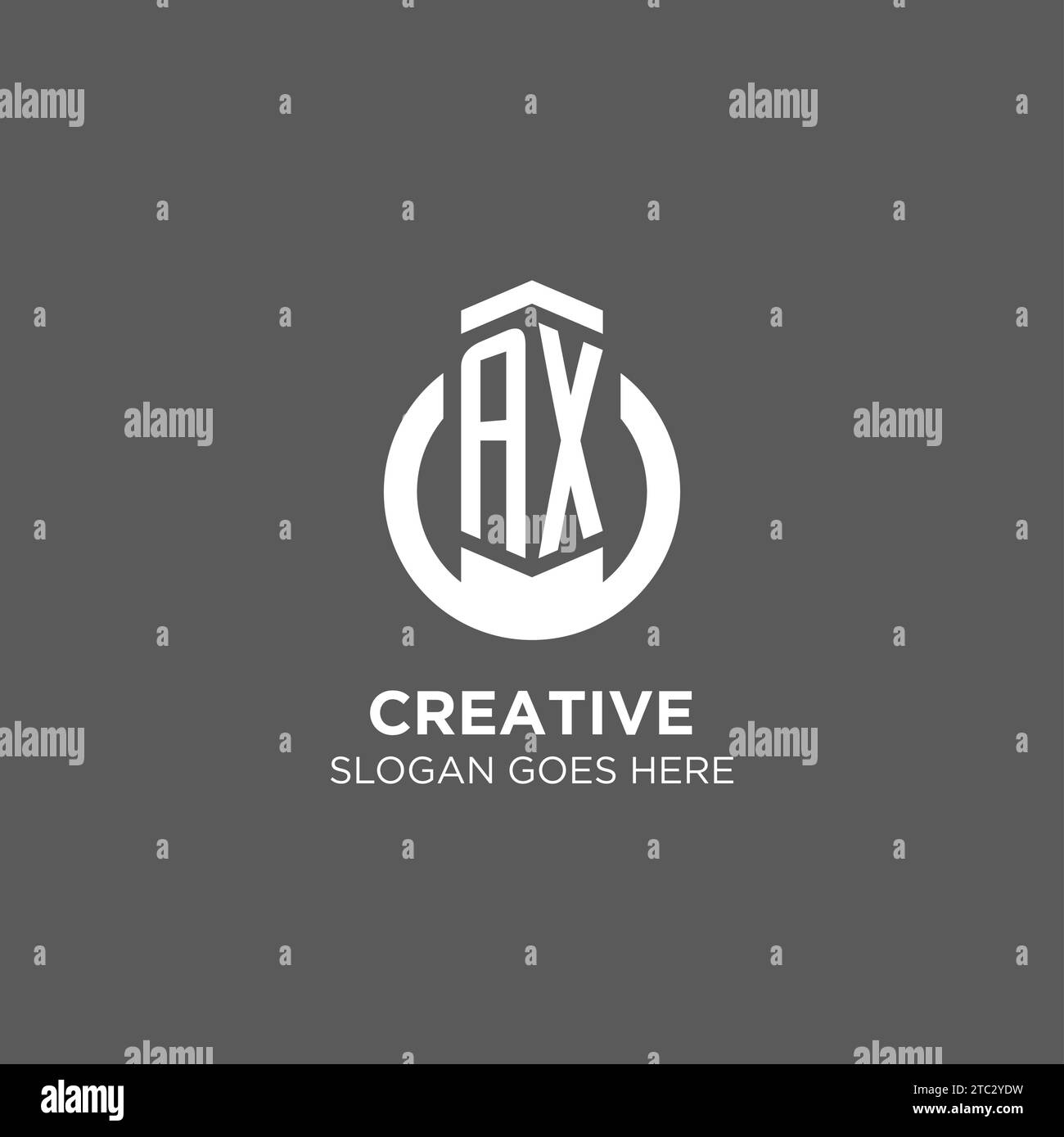 Initial AX circle round line logo, abstract company logo design ideas vector graphic Stock ...