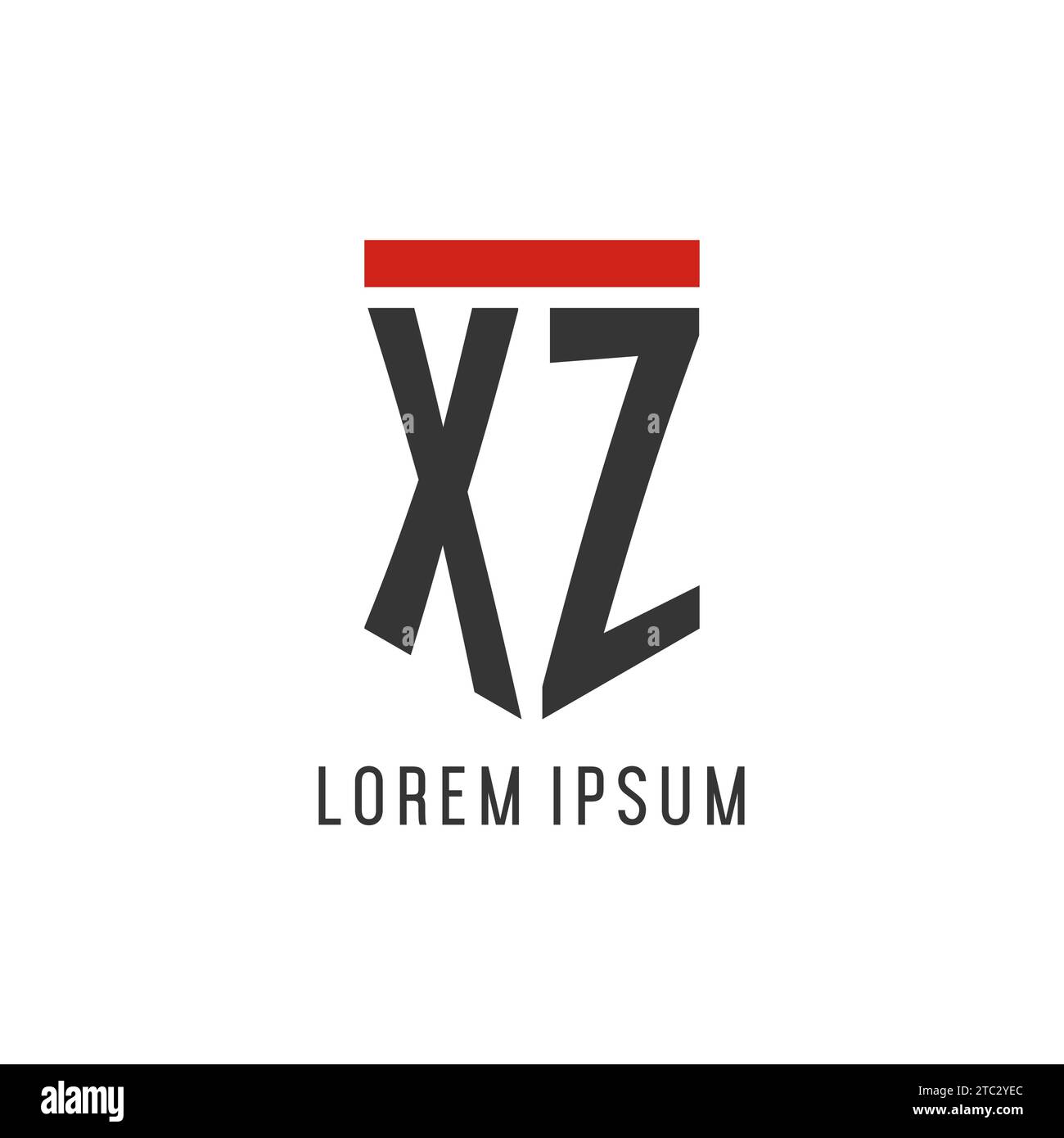 XZ initial esport logo with simple shield design style vector graphic ...