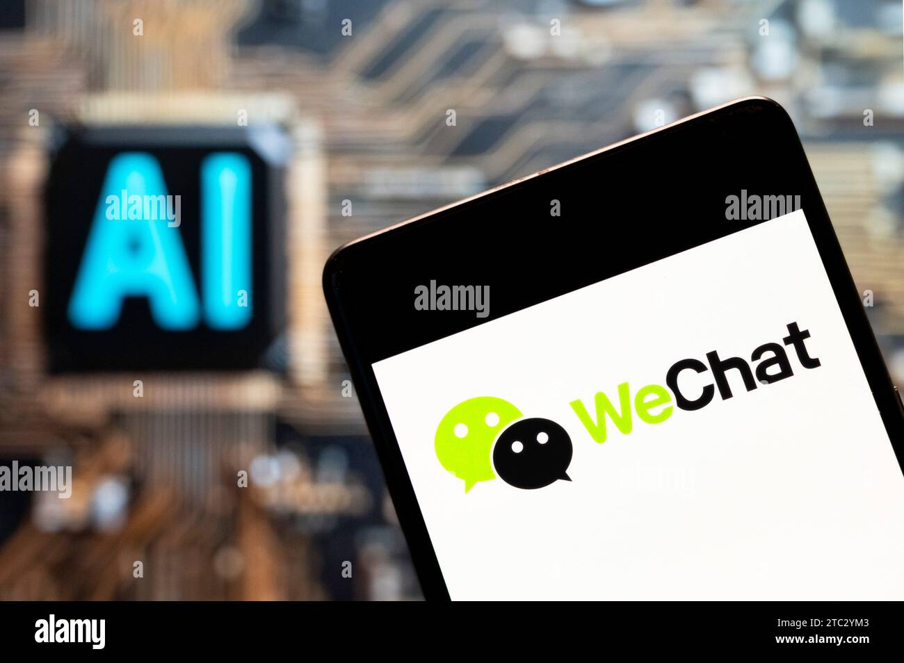 In this photo illustration, the Chinese multi-purpose messaging, social ...