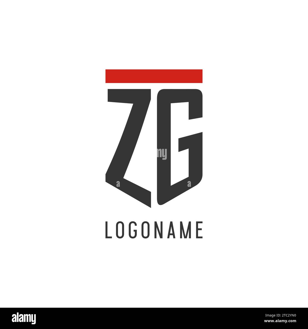 ZG initial esport logo with simple shield design style vector graphic Stock Vector Image & Art ...