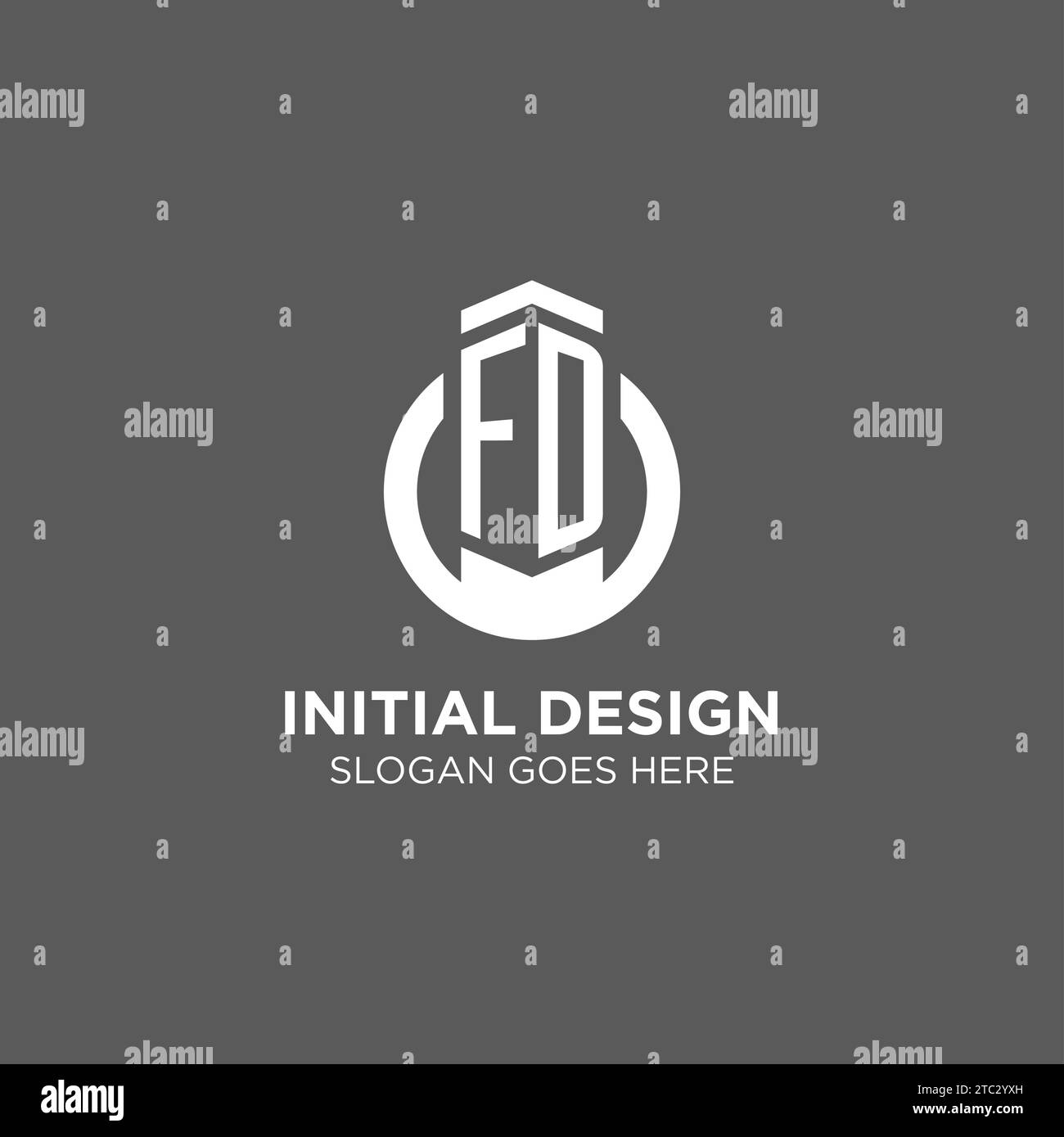 Initial FD circle round line logo, abstract company logo design ideas ...