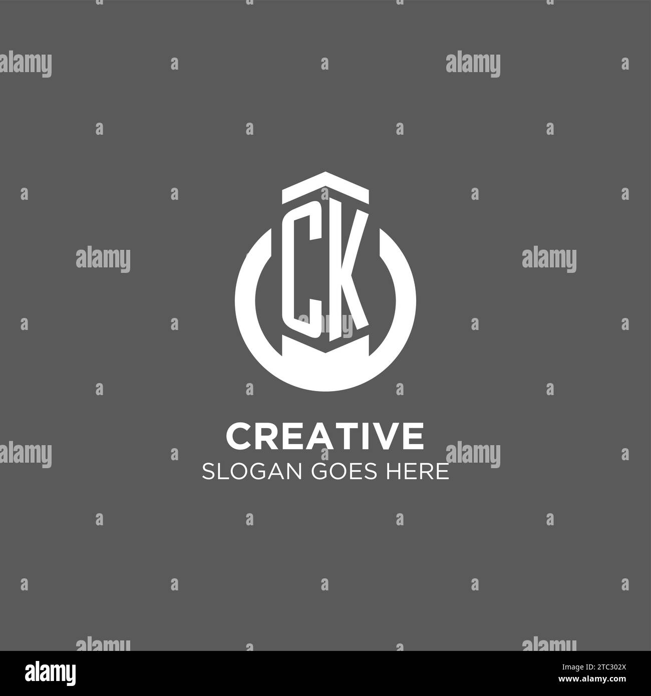 Initial CK circle round line logo, abstract company logo design ideas vector graphic Stock ...