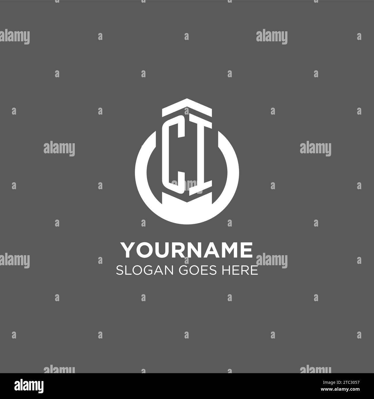 Initial CI circle round line logo, abstract company logo design ideas vector graphic Stock ...