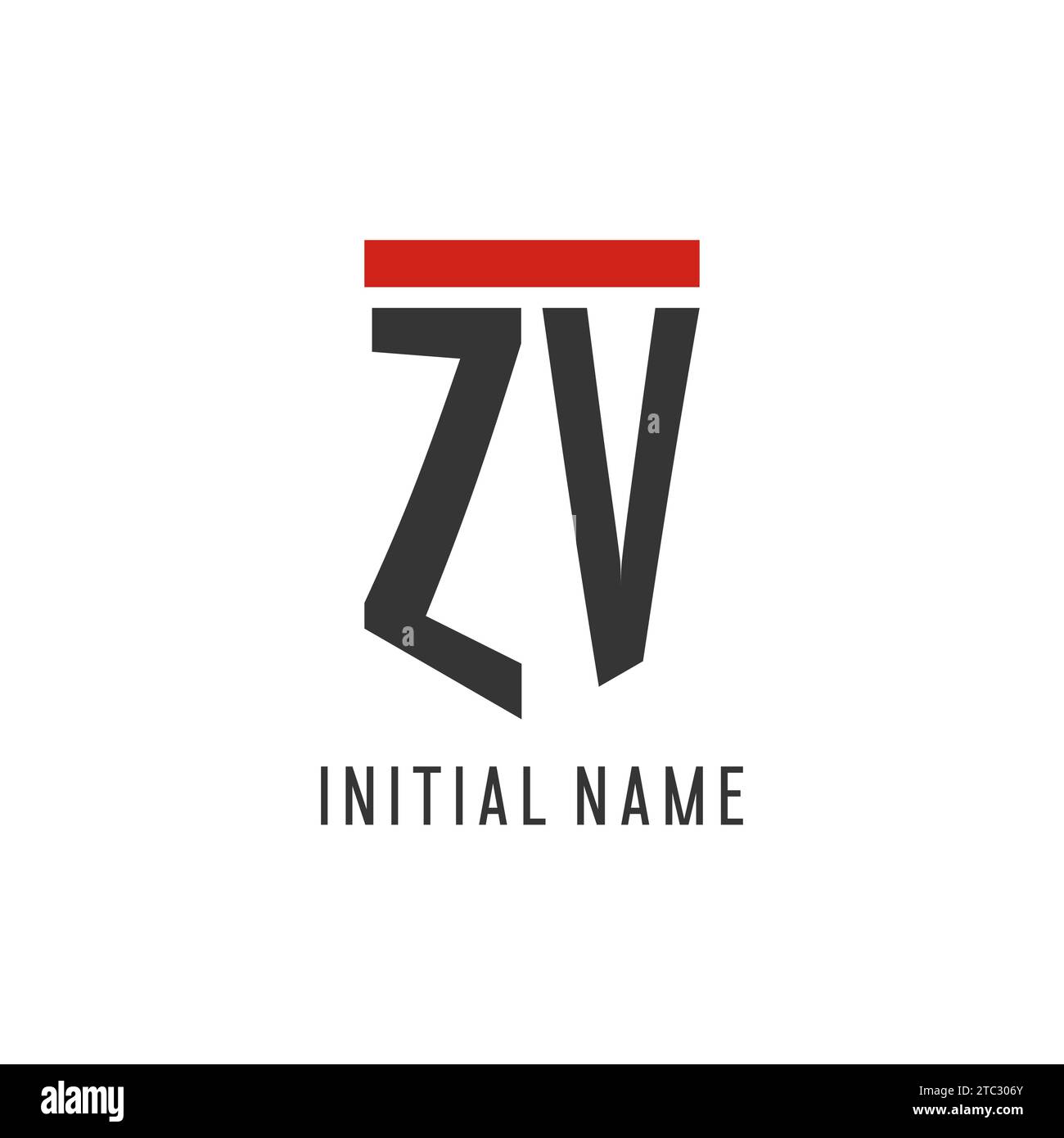 ZV initial esport logo with simple shield design style vector graphic Stock Vector Image & Art ...