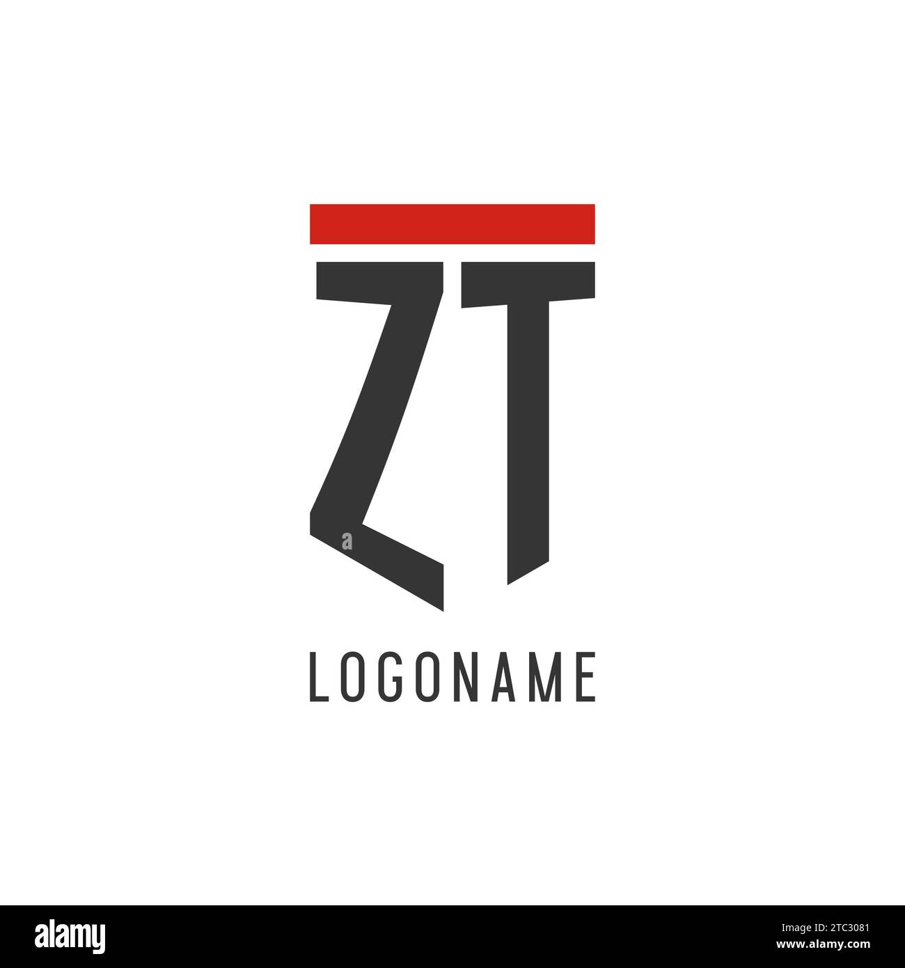 ZT initial esport logo with simple shield design style vector graphic Stock Vector Image & Art ...