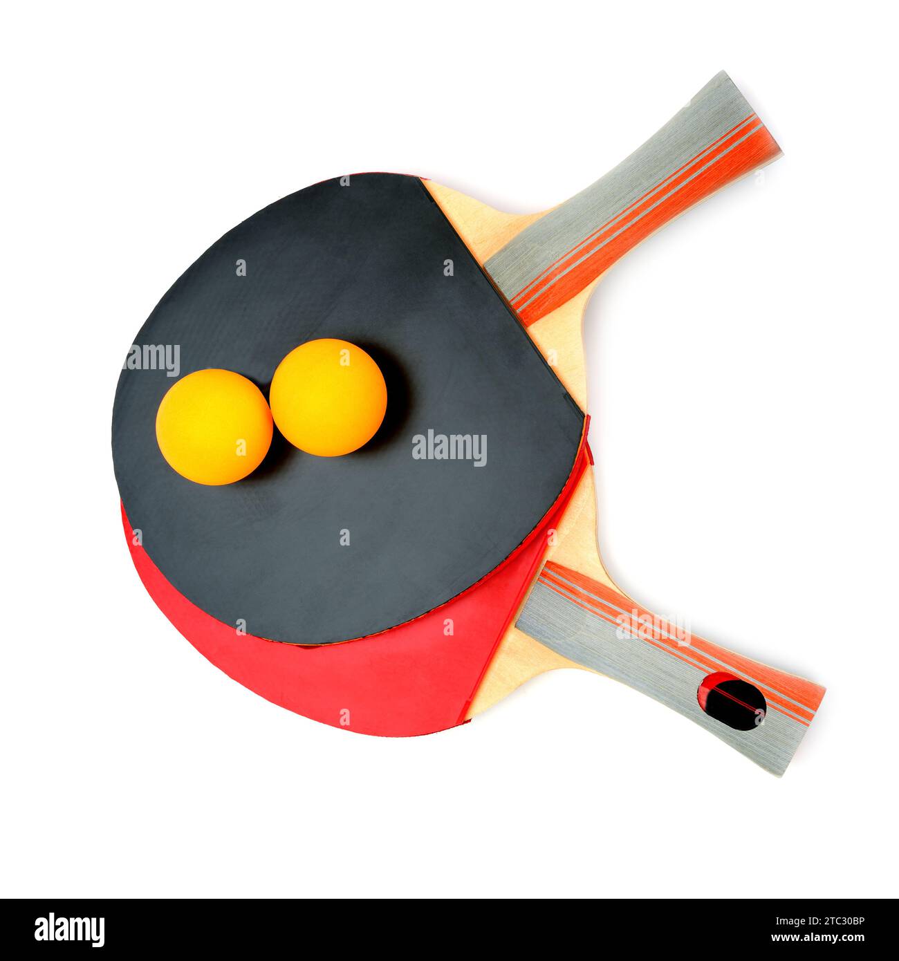 Ping-pong rackets and ball isolated on white background Stock Photo - Alamy