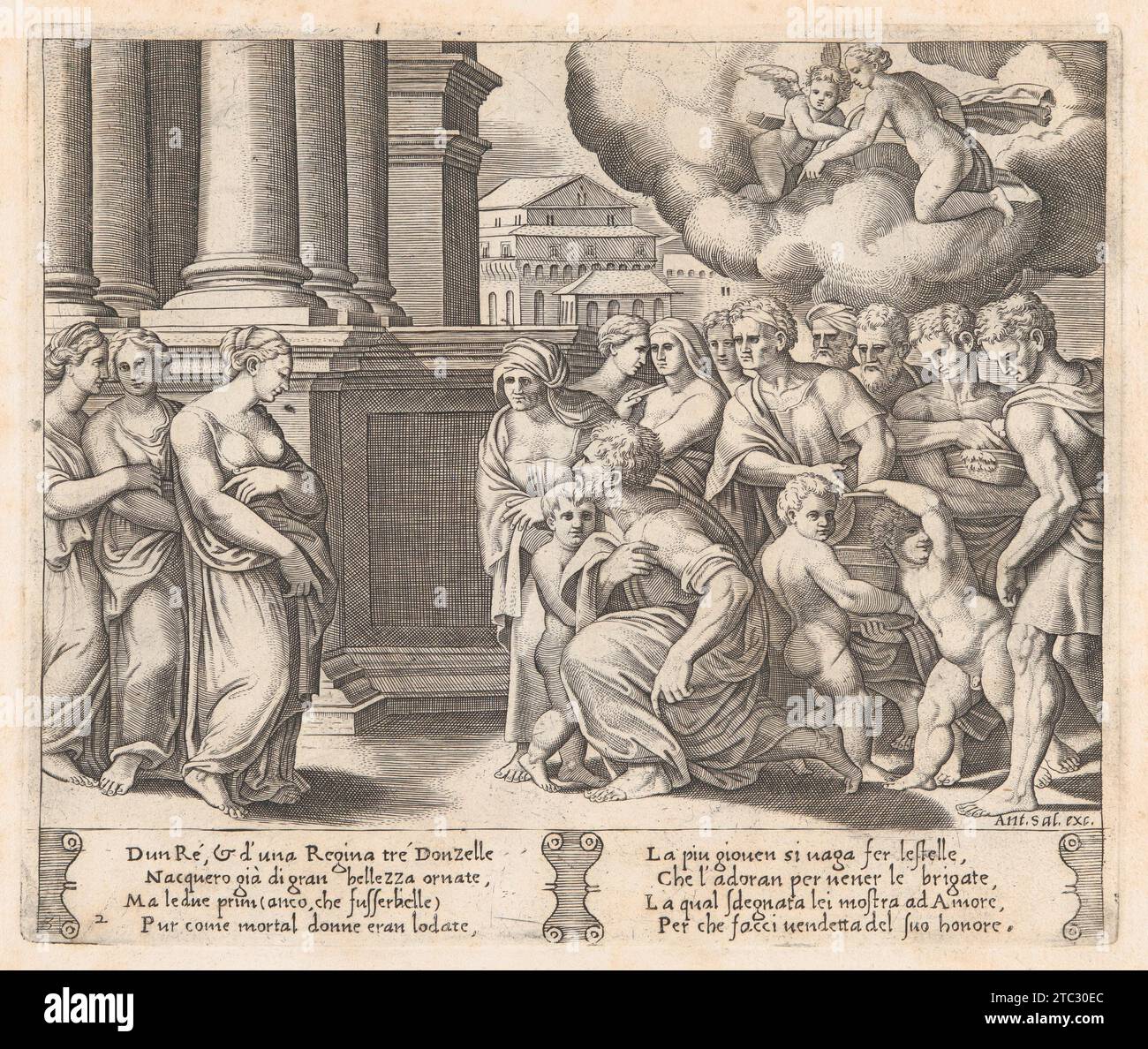 Plate 2: People rendering divine honors to Psyche, from "The Story of ...