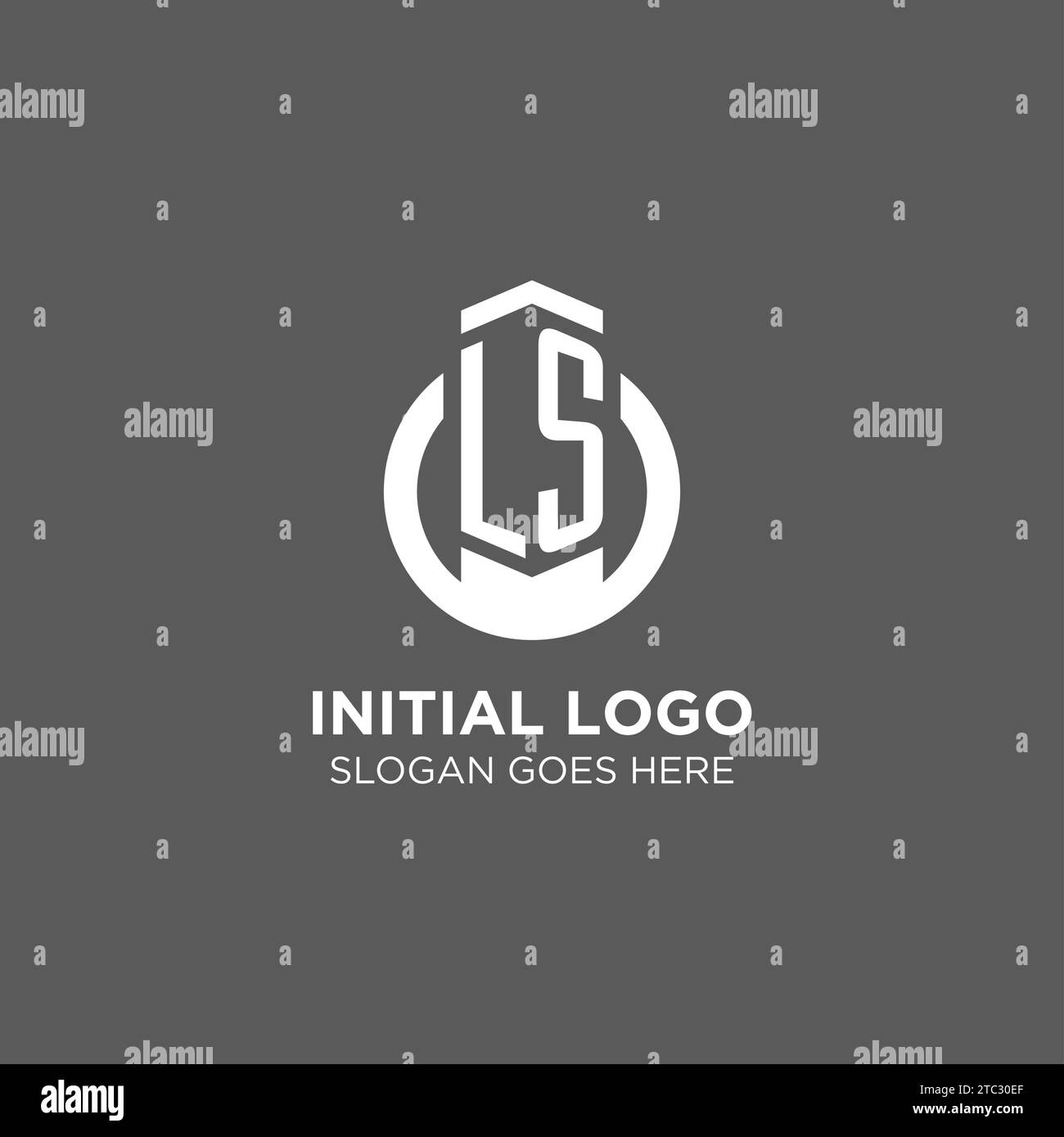 Initial LS circle round line logo, abstract company logo design ideas vector graphic Stock ...