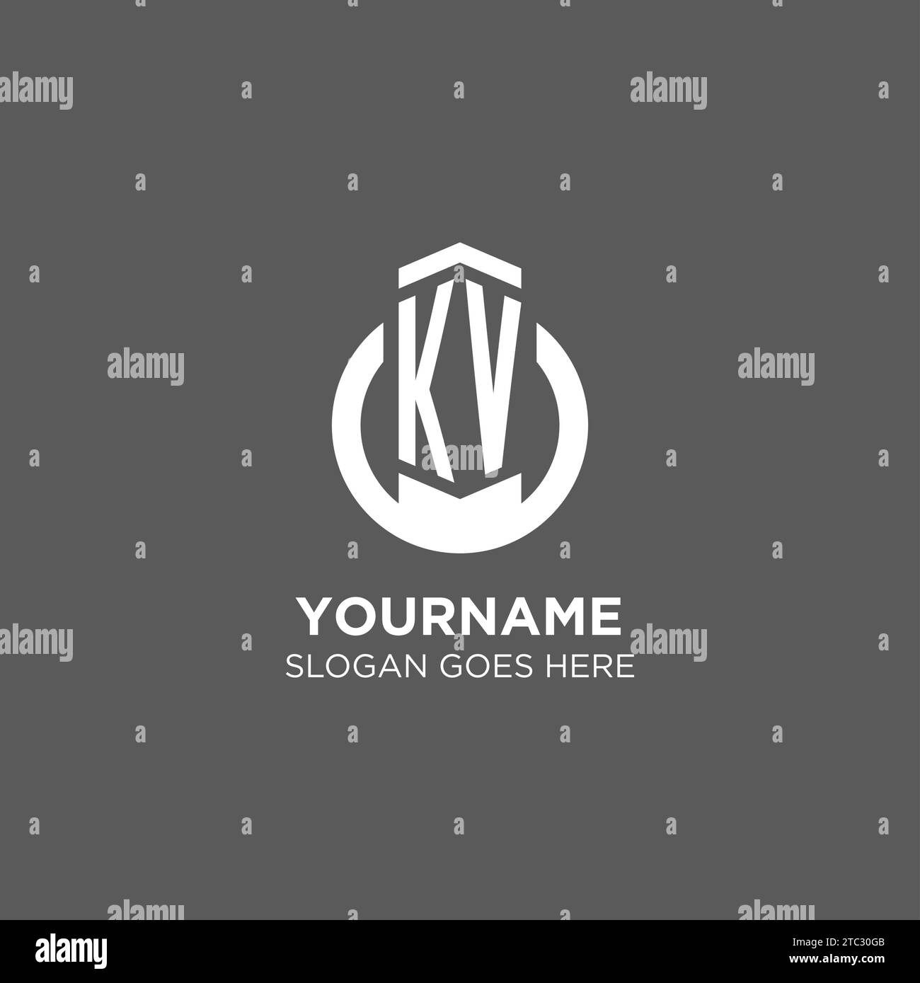 Initial KV circle round line logo, abstract company logo design ideas ...