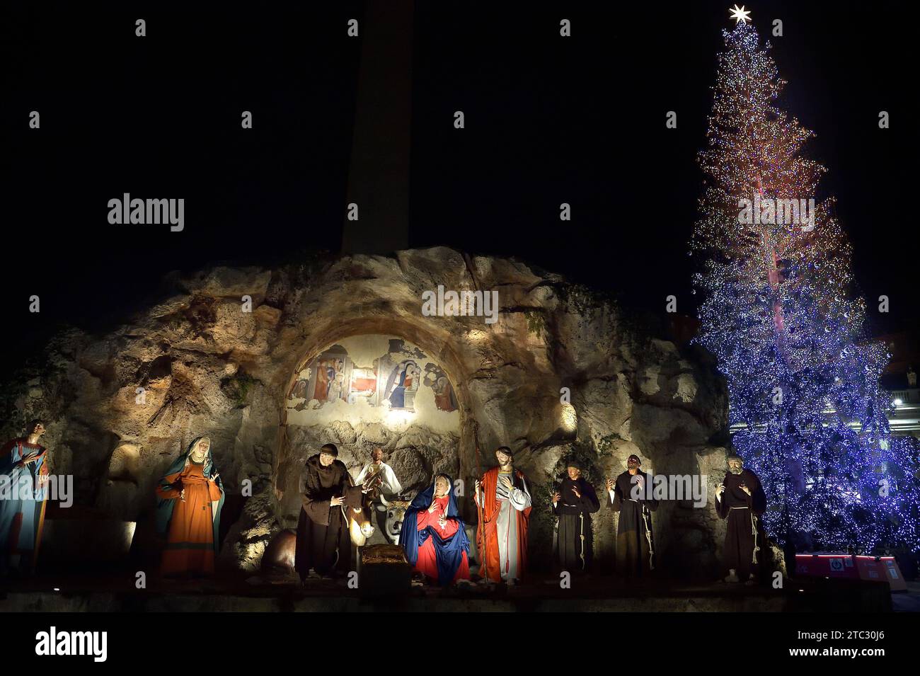 Nativity scene in st peter s square at the vatican hi-res stock ...