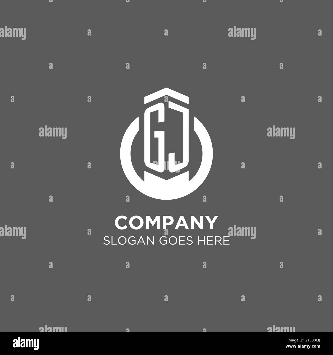 Initial GJ circle round line logo, abstract company logo design ideas ...