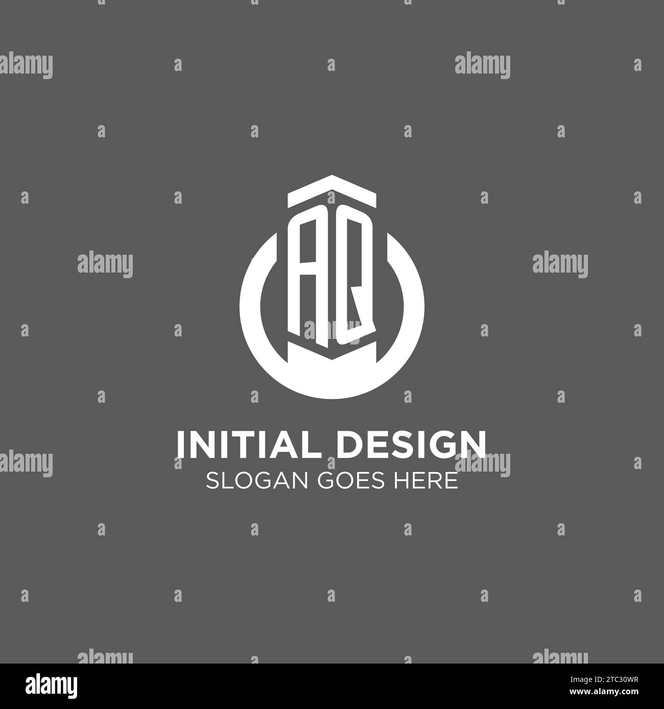 Initial AQ circle round line logo, abstract company logo design ideas vector graphic Stock ...