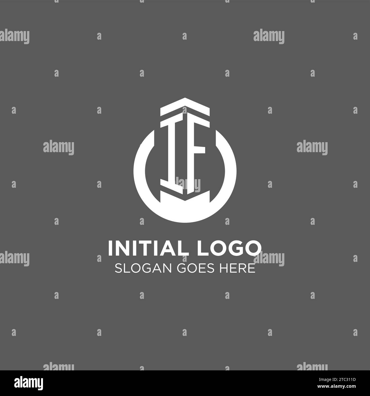 Initial IF circle round line logo, abstract company logo design ideas ...