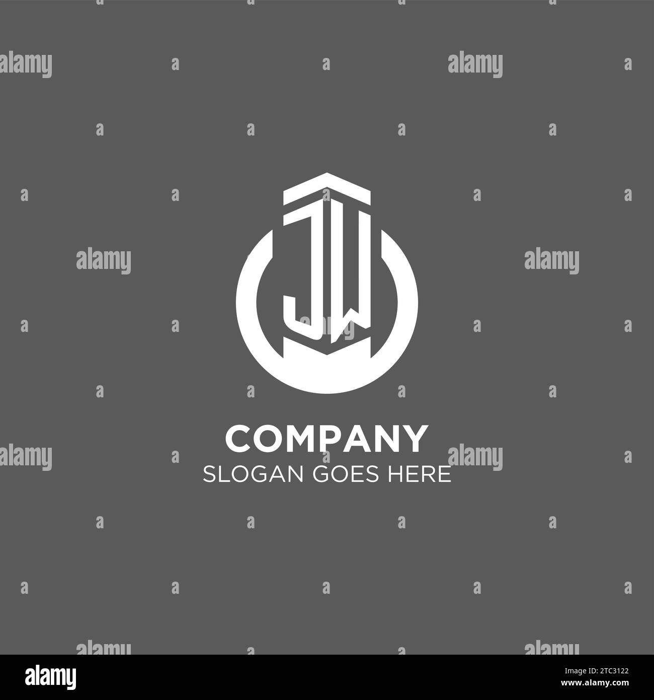 Initial JW circle round line logo, abstract company logo design ideas ...