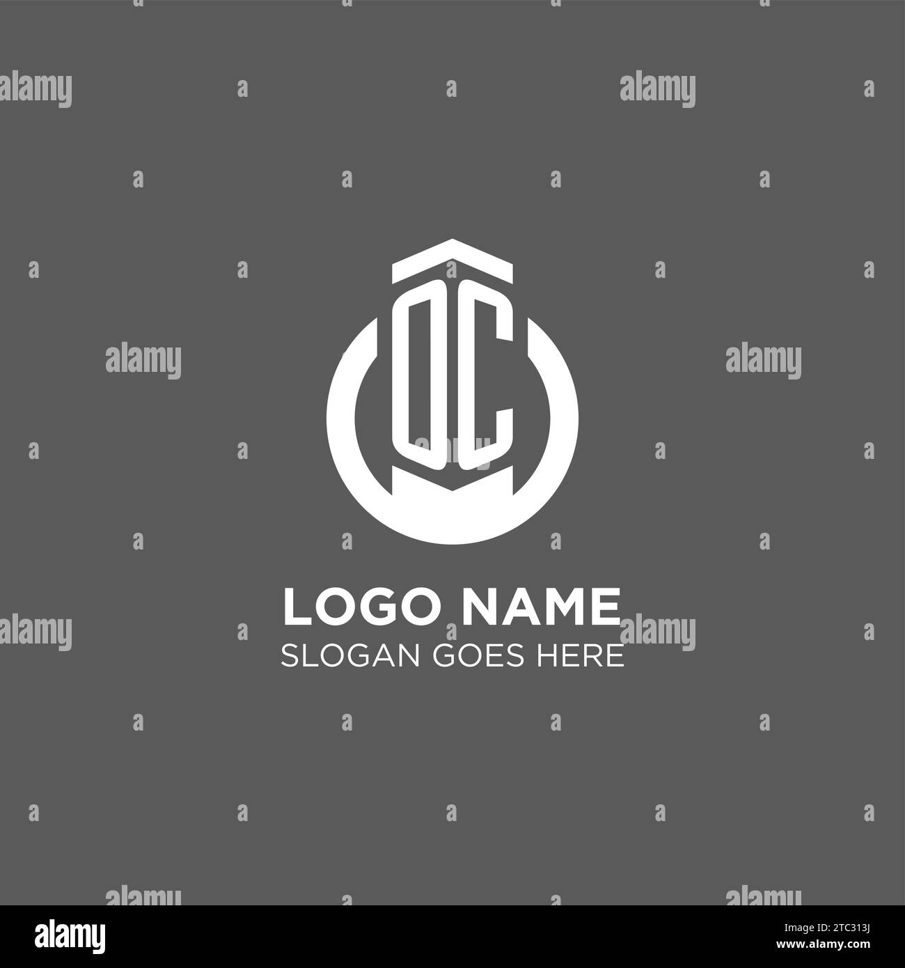 Initial OC circle round line logo, abstract company logo design ideas ...