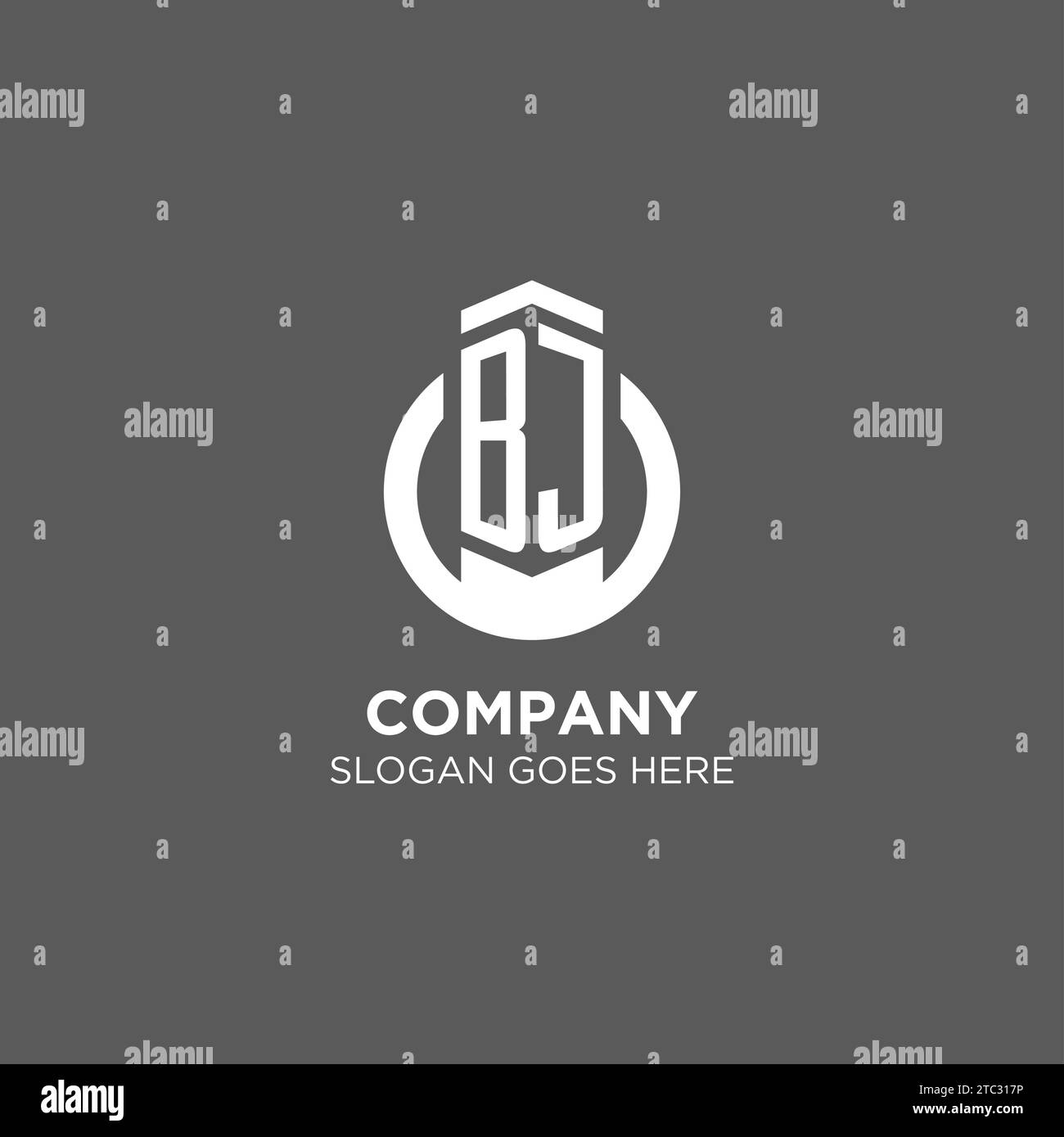 Initial BJ circle round line logo, abstract company logo design ideas vector graphic Stock ...