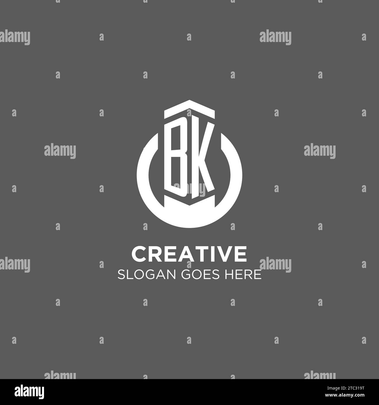 Initial BK circle round line logo, abstract company logo design ideas ...