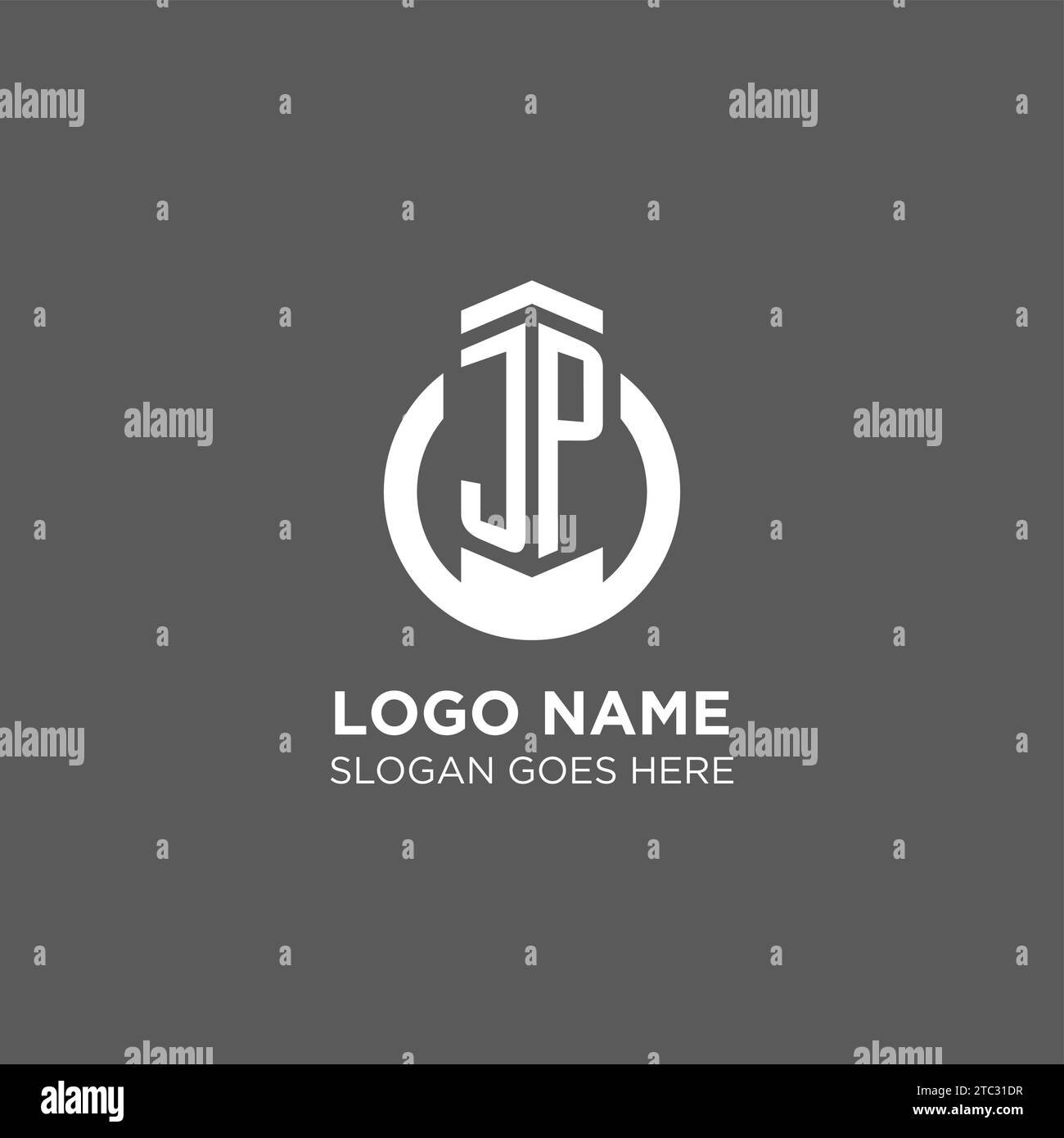 Initial JP circle round line logo, abstract company logo design ideas ...