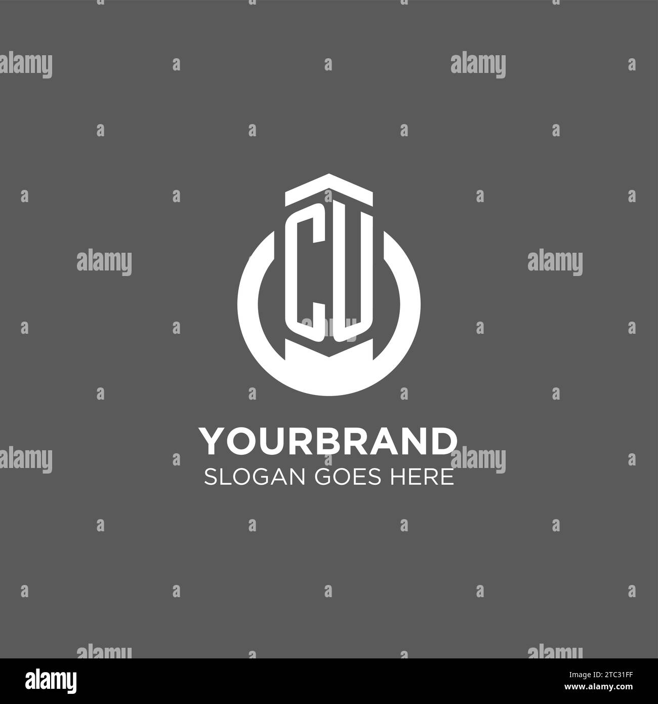 Initial CU circle round line logo, abstract company logo design ideas ...