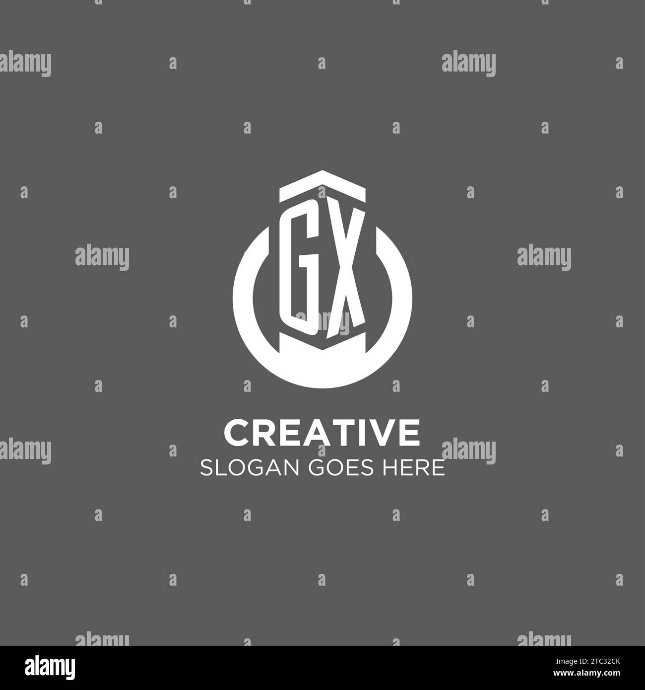 Initial GX circle round line logo, abstract company logo design ideas ...