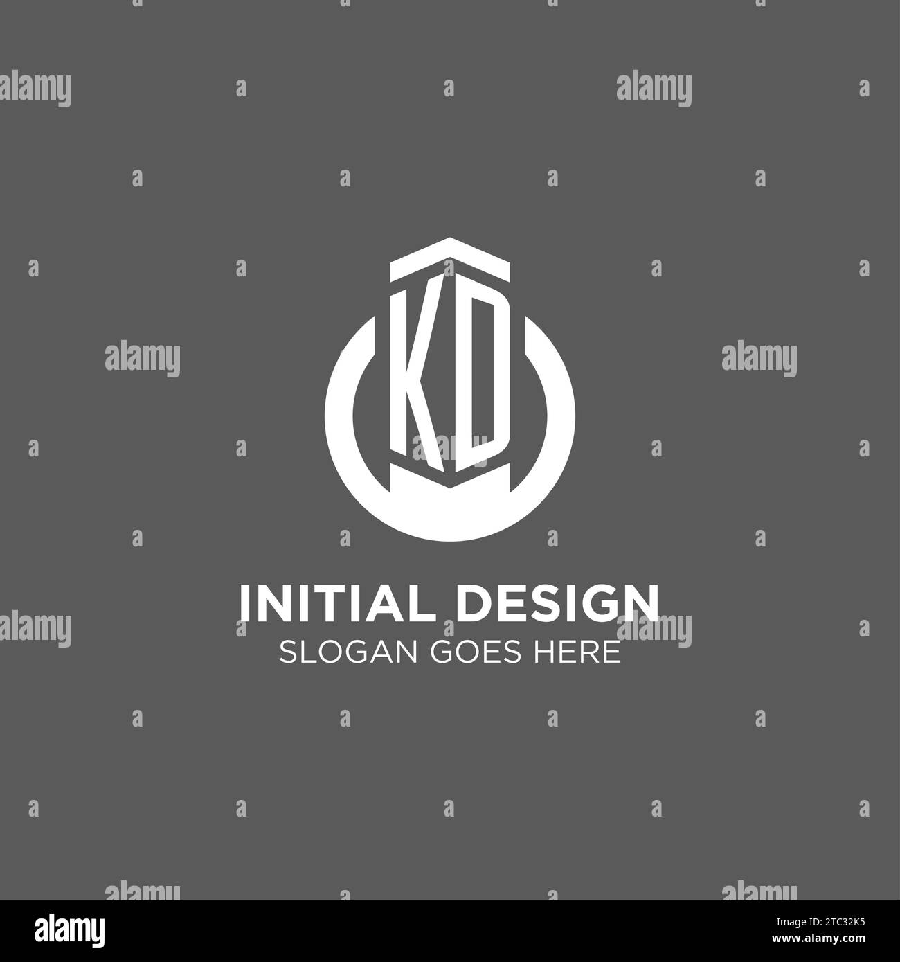 Initial KD circle round line logo, abstract company logo design ideas vector graphic Stock ...
