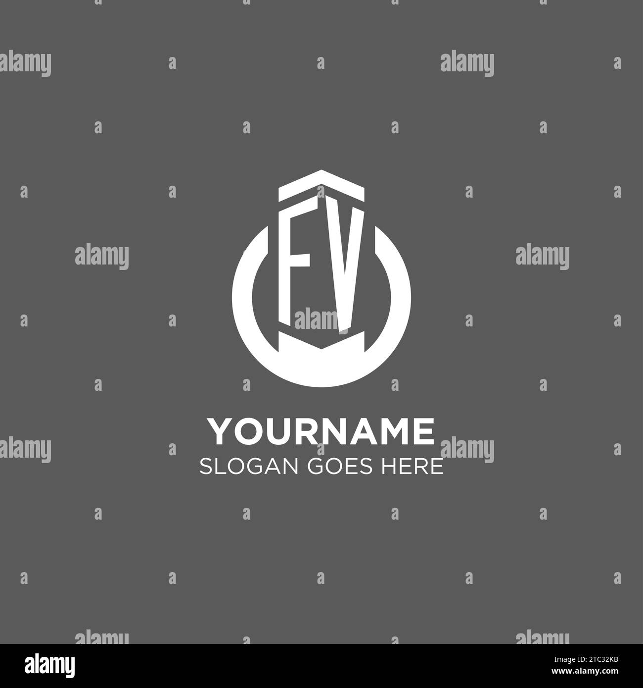 Initial FV circle round line logo, abstract company logo design ideas ...