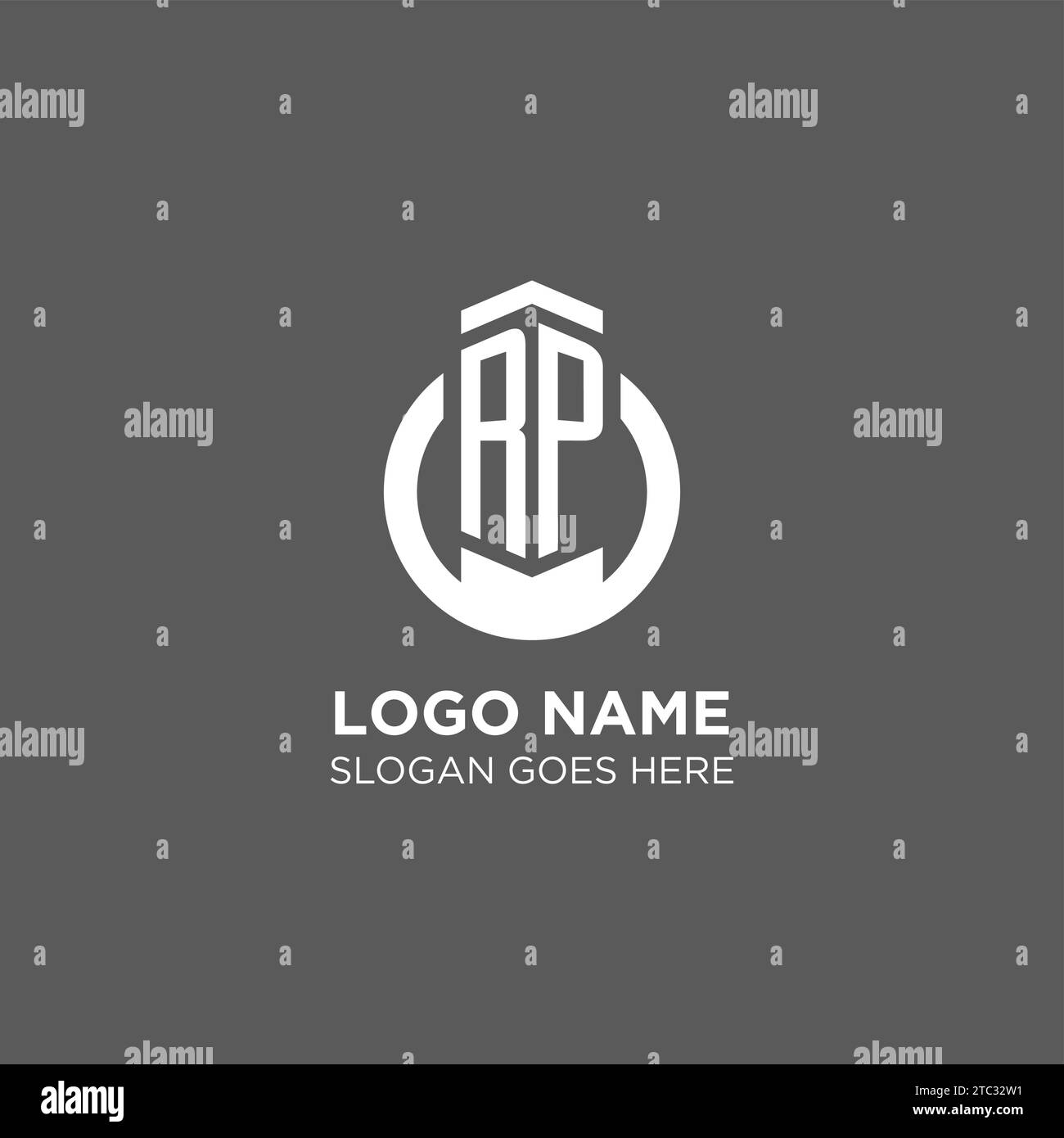 Initial RP circle round line logo, abstract company logo design ideas ...