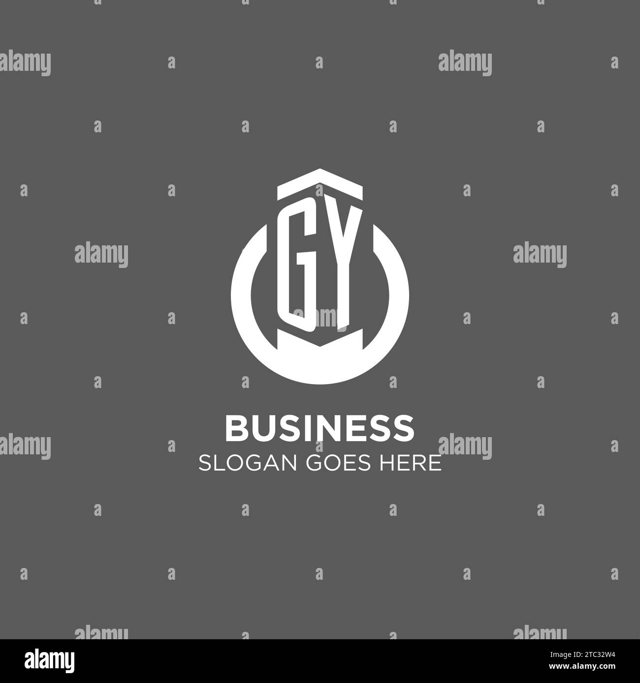 Initial GY circle round line logo, abstract company logo design ideas vector graphic Stock ...