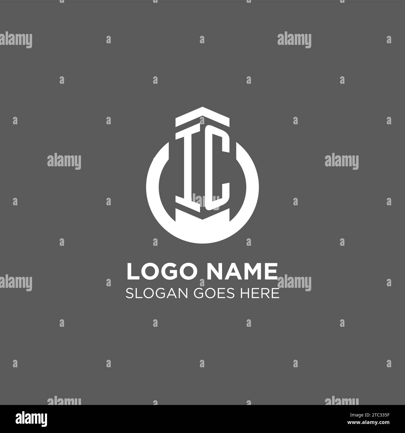 Initial IC circle round line logo, abstract company logo design ideas ...