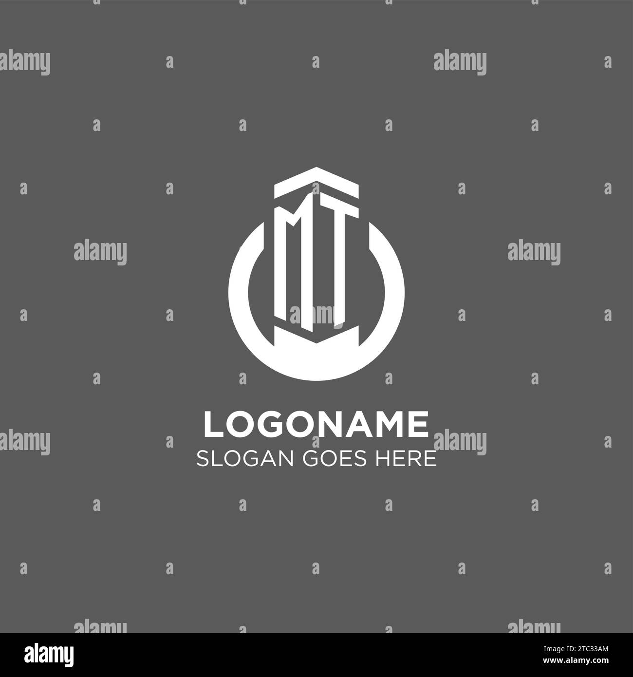 Initial MT circle round line logo, abstract company logo design ideas vector graphic Stock ...