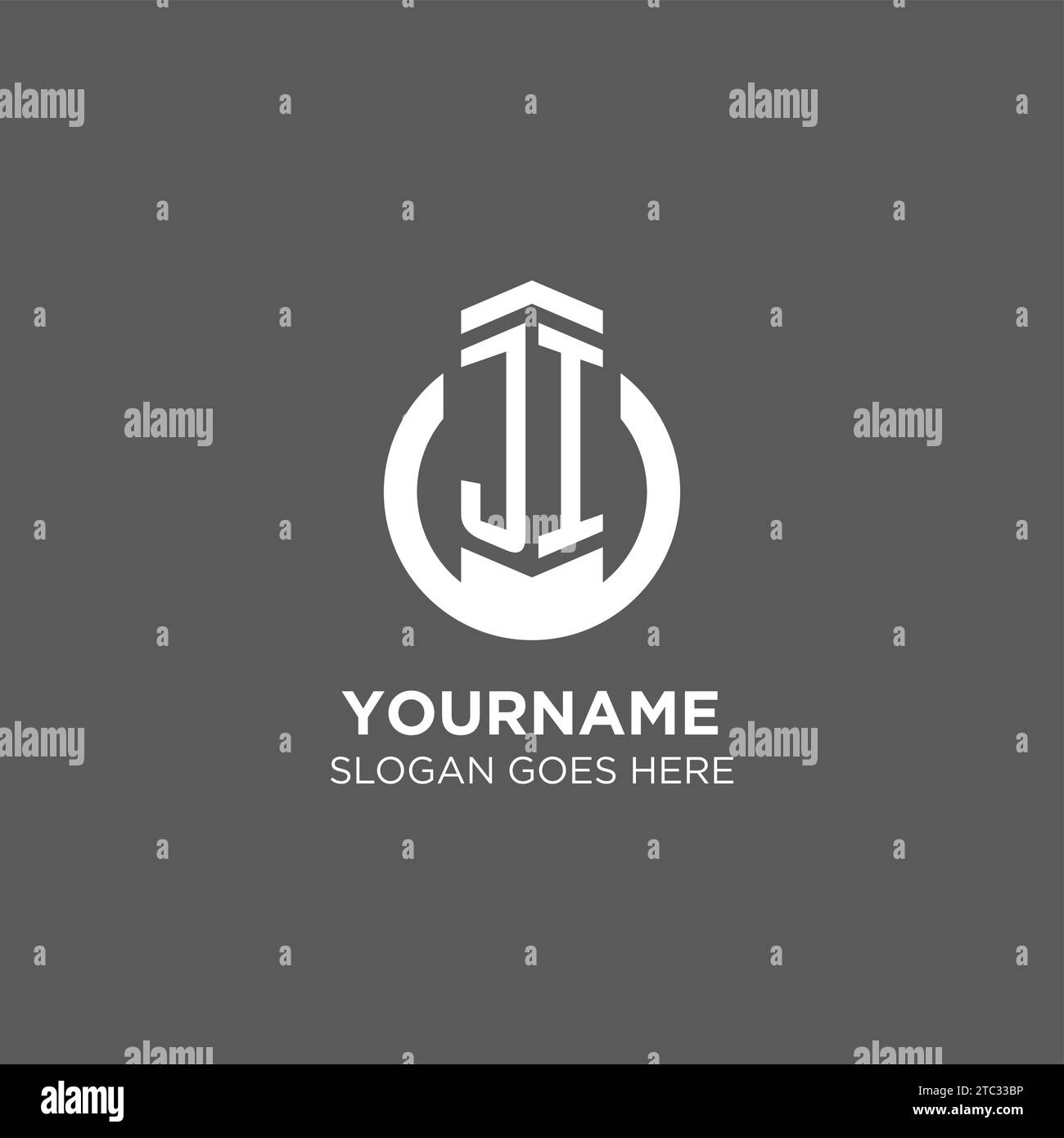 Initial JI circle round line logo, abstract company logo design ideas ...