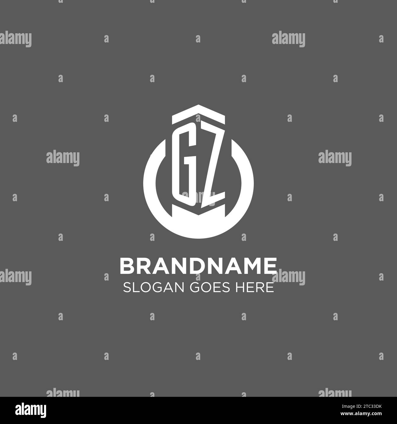 Initial GZ circle round line logo, abstract company logo design ideas ...