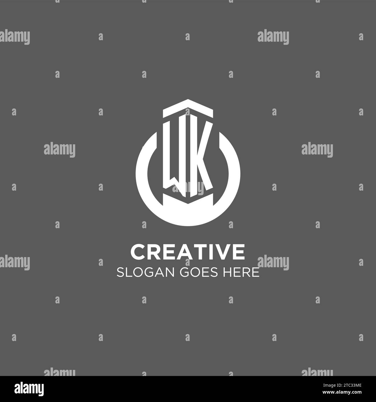 Initial WK circle round line logo, abstract company logo design ideas ...