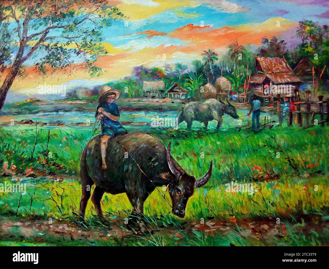 Buffalo herd painting hi-res stock photography and images - Alamy