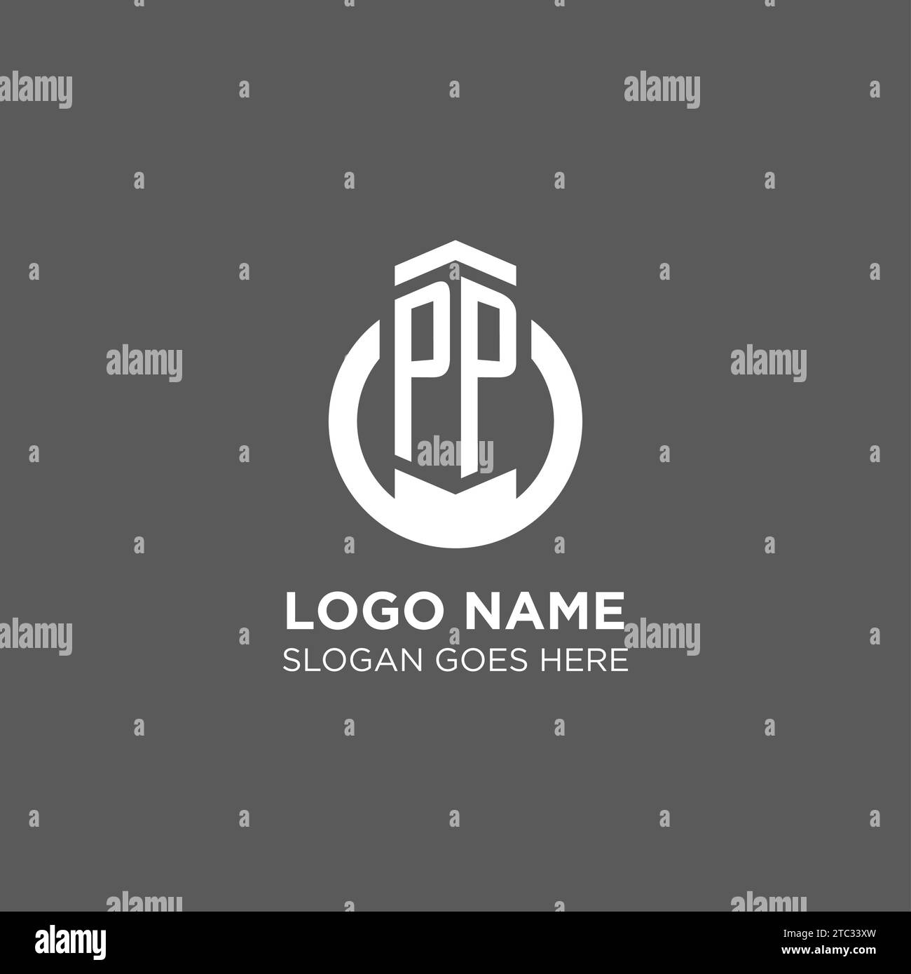 Initial PP circle round line logo, abstract company logo design ideas ...
