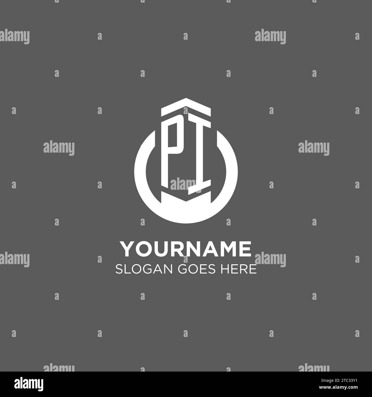 Initial PI circle round line logo, abstract company logo design ideas vector graphic Stock ...