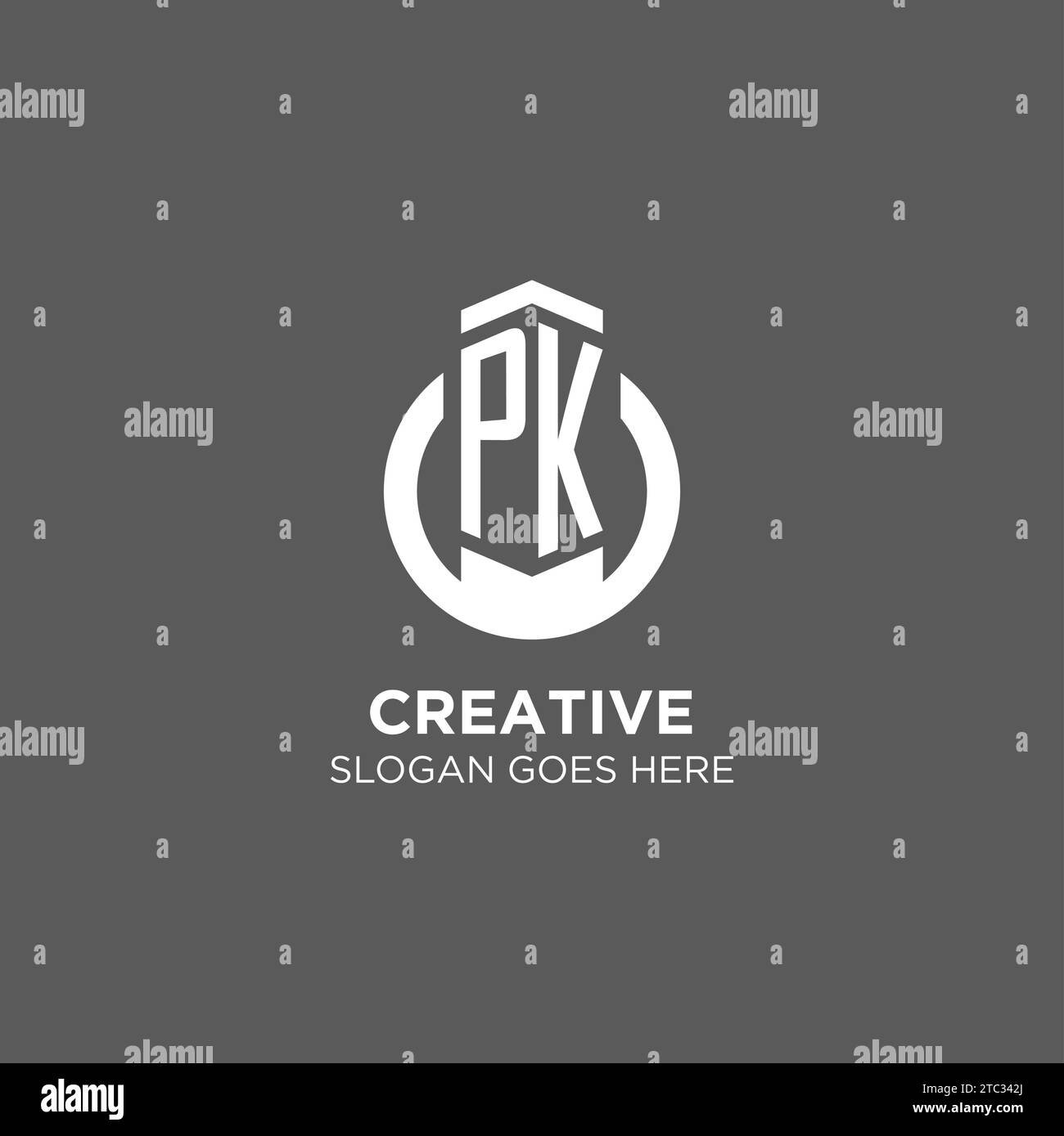 Initial PK circle round line logo, abstract company logo design ideas ...