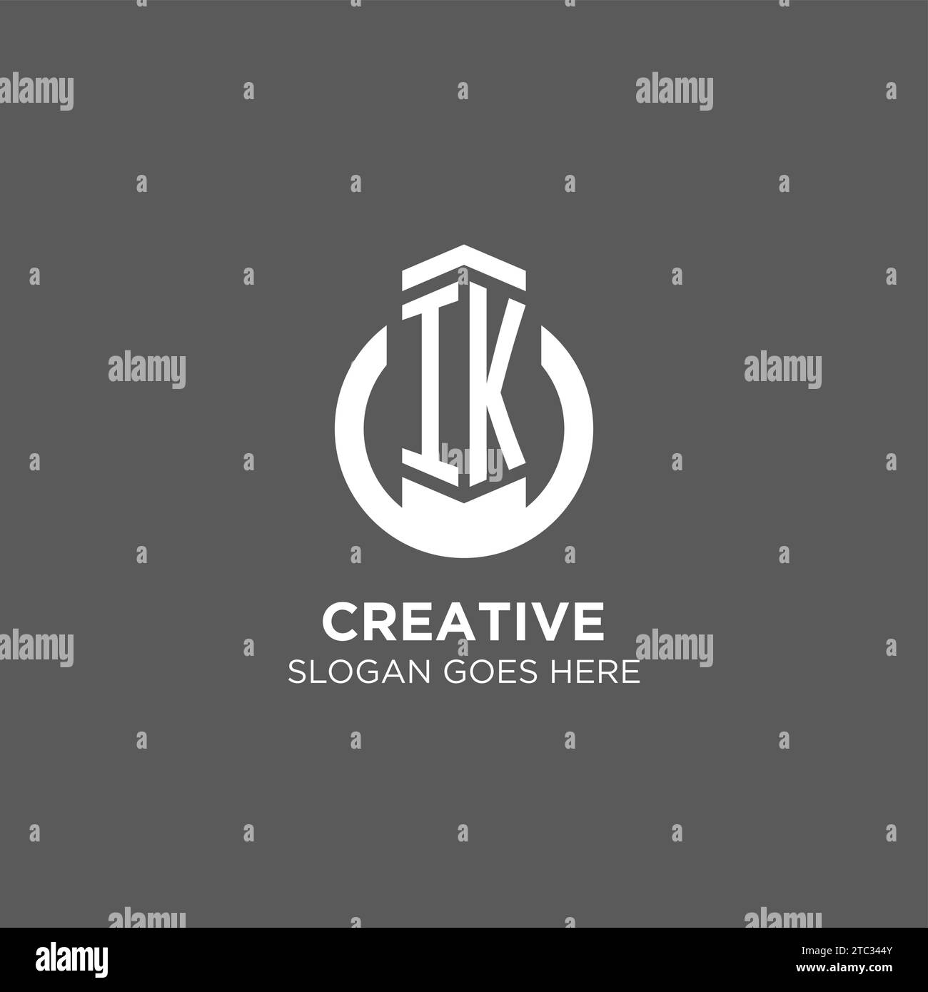 Initial IK circle round line logo, abstract company logo design ideas ...
