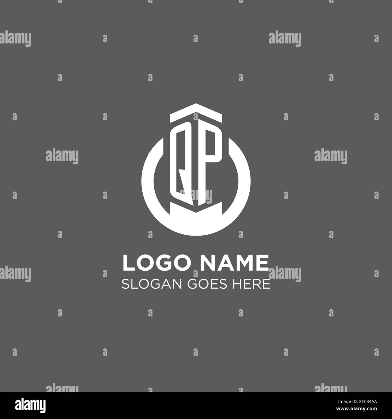 Initial QP circle round line logo, abstract company logo design ideas ...