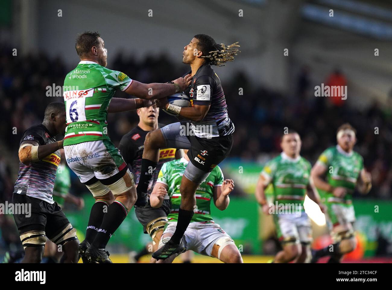 Leicester Tigers' Hanro Liebenberg and Stormers' Clayton Blommetjies in ...
