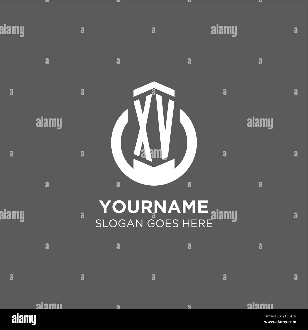 Initial XV circle round line logo, abstract company logo design ideas ...